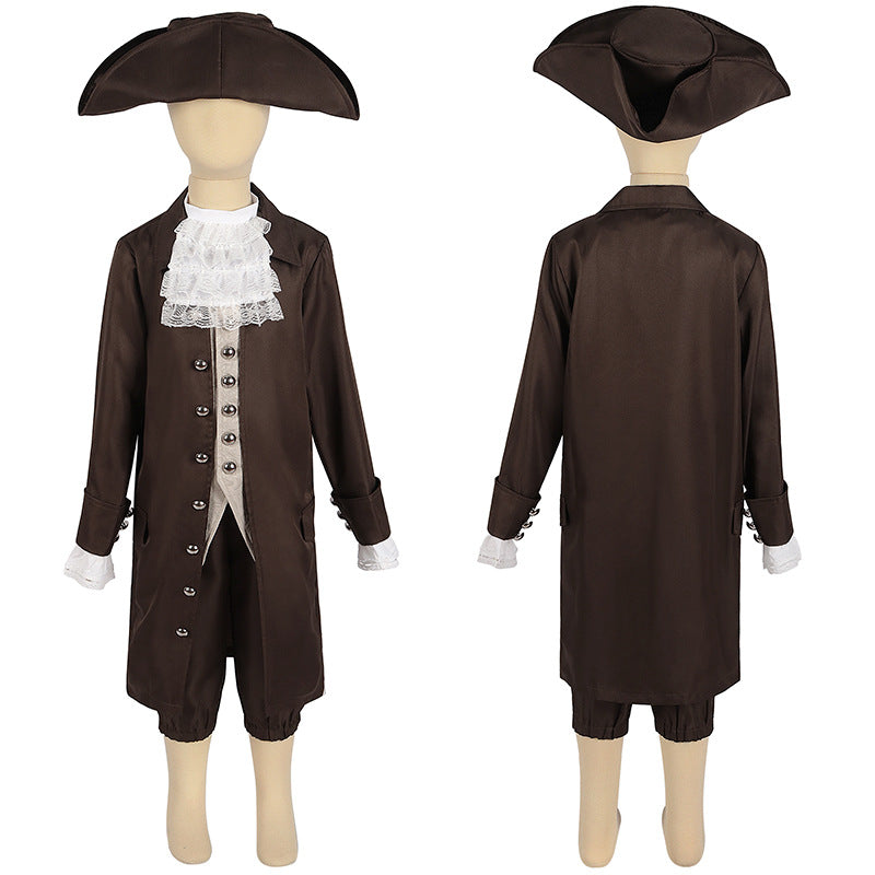 Children's Pirate Colonial Governor Costume Halloween Cosplay Outfit ...