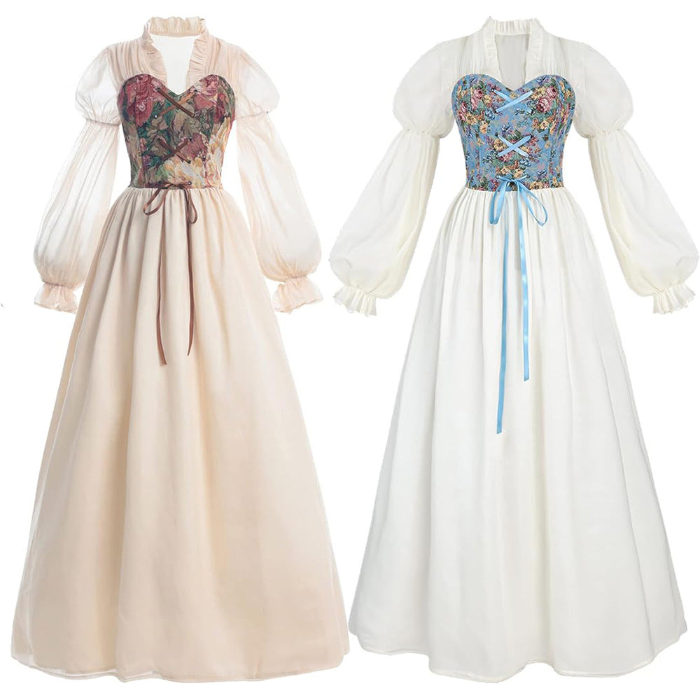 Women's Victorian Renaissance Dress Vintage Medieval Noblewomen's Waist ...