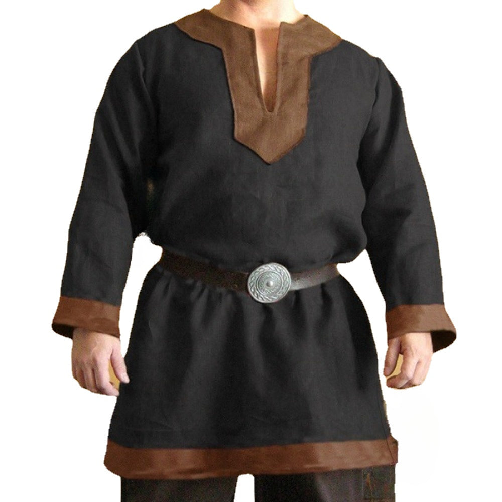 Men's Long Sleeve Medieval Renaissance Knight Tunic Viking Warrior Top ...