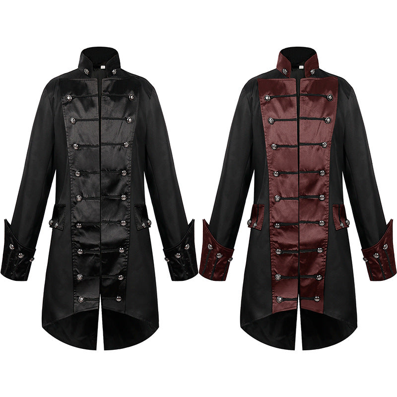 Medieval Renaissance Punk Coat Metal Vintage Buttons Magician ...